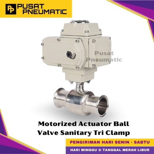 Jual 1" Motorized Electric Actuator On Off Ball Valve Sanitary Foodgrade Stainless Steel SS 316L ...