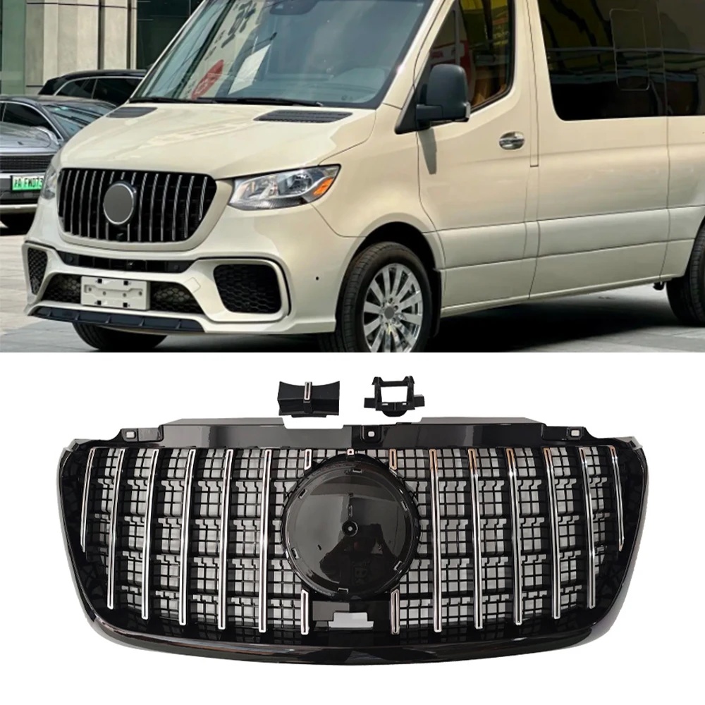 Jual NEW New! Front Bumper Grille Hood Tuning Racing Grill For Mercedes ...