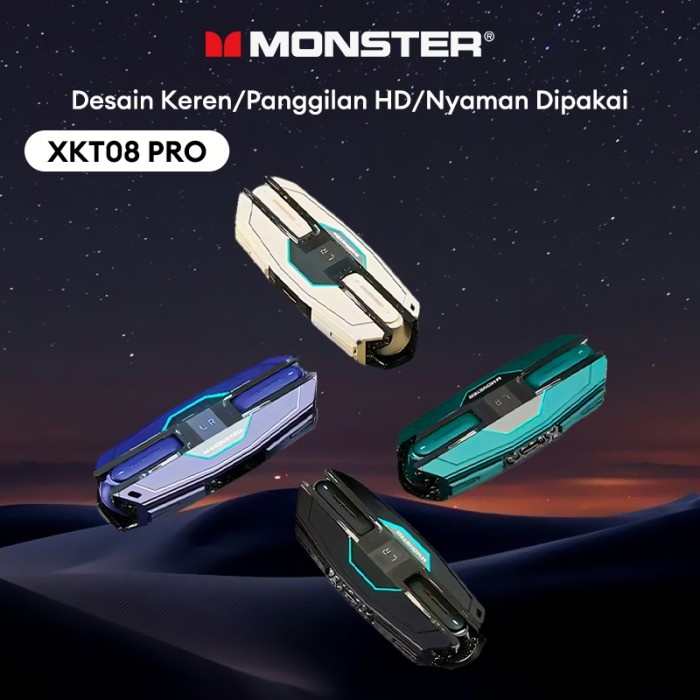 Jual Monster XKT08 PRO TWS Wireless Bluetooth 5.4 Earphones Low Latency ...