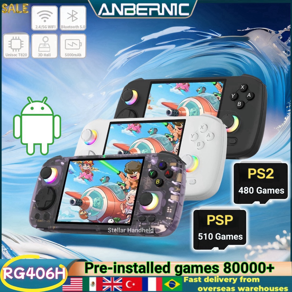 Jual ANBERNIC RG406H Handheld Game Console 4 Inch IPS Multi-touch ...