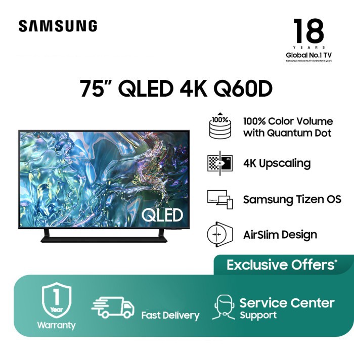 Jual Samsung 75Q60D QLED 4K Smart TV 75" Q60D QA75Q60DAKXXD QA75Q60D ...