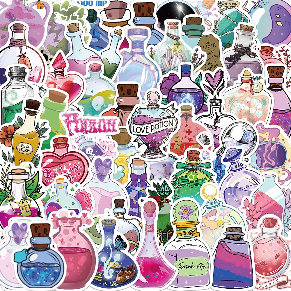 Jual 10/30/50Pcs Cute Cartoon Magic Potion Aesthetic Stickers ...