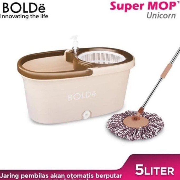 Jual BOLDE Super Mop Unicorn/Alat Pel Lantai Puter Otomatis | Shopee ...