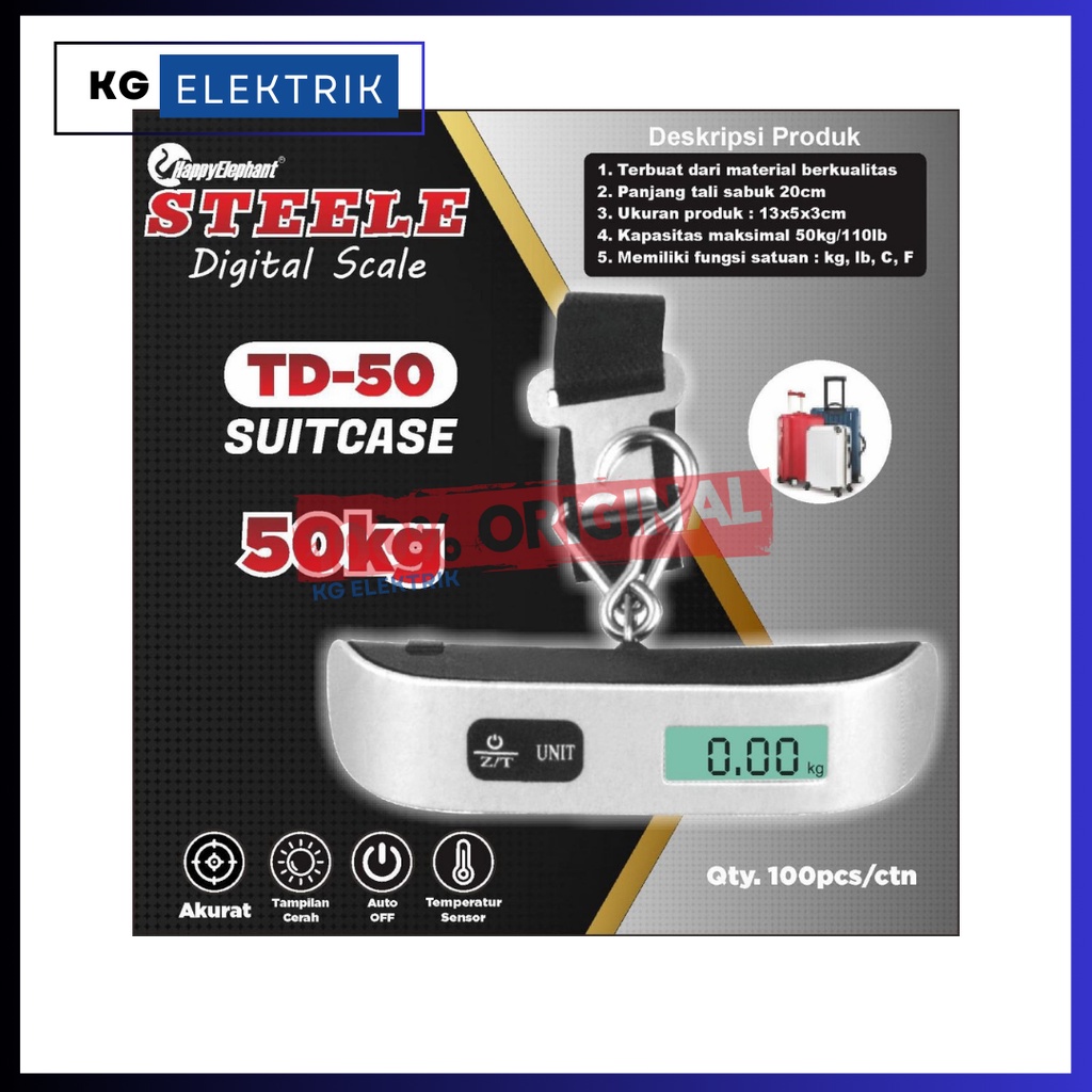 Jual Timbangan Tas Koper 50kg Digital TD-50 | Shopee Indonesia