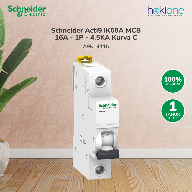 Jual Schneider Acti9 iK60A MCB 1P 16A 4.5kA Kurva C - A9K14116 | Shopee Indonesia
