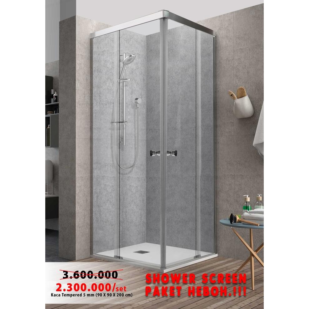 Jual SHOWER BOX / SHOWER SCREEN SLIDING SUDUT | Shopee Indonesia