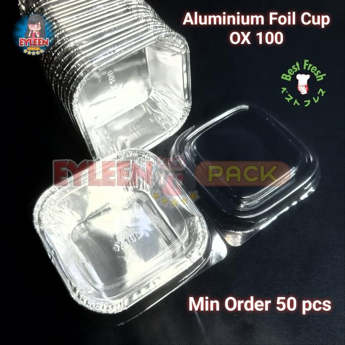 Jual Aluminium Foil Cup OX-100 + Tutup Aluminium Foil Tray OX100 | Shopee Indonesia