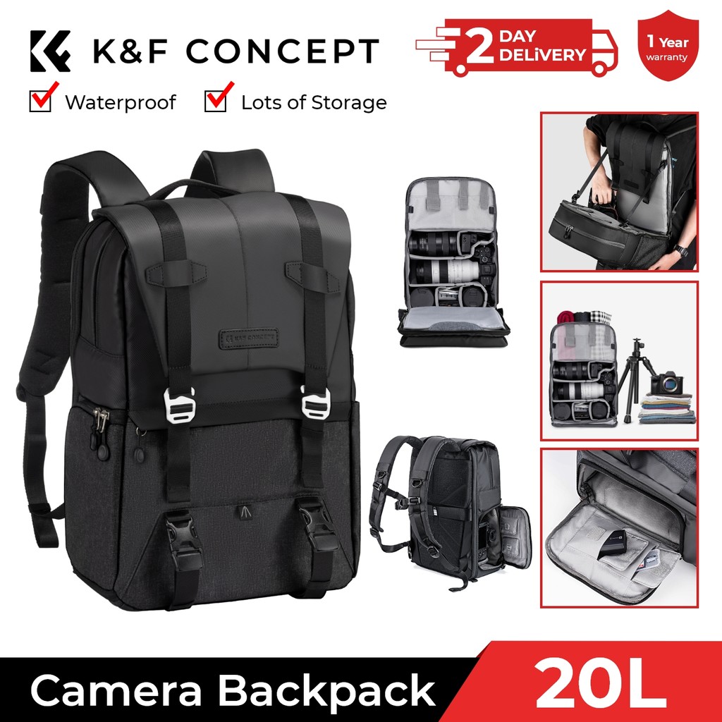 Jual K&F Concept 20L Professional Camera Backpack Outdoor Waterproof Travel Photography Camera ...