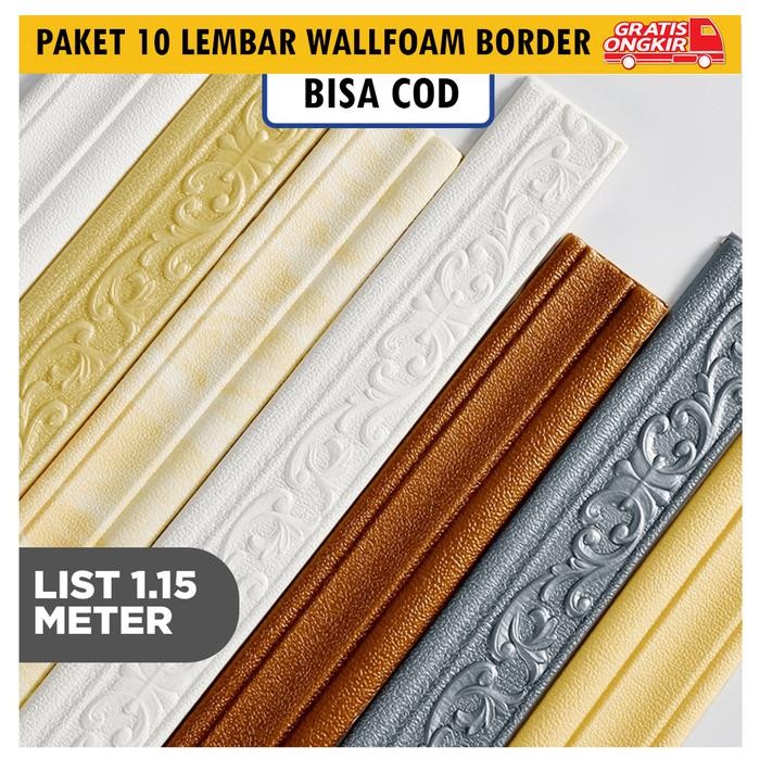 Jual Senja_Craft Paket Isi 10 Lembar Walpaper List Foam Stiker Dinding ...