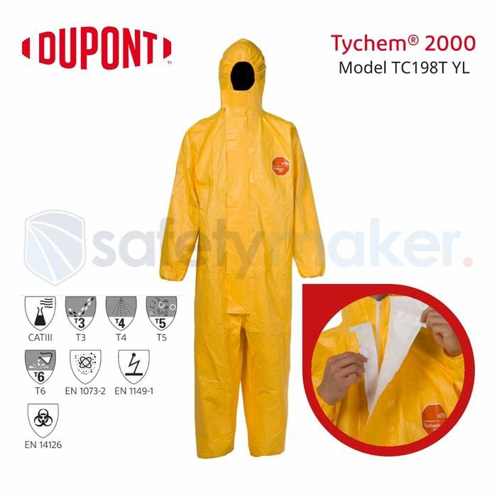 Jual HAZMAT DUPONT TYCHEM C 2000 / TYCHEM 2000 TC198T YL COVERALL ...