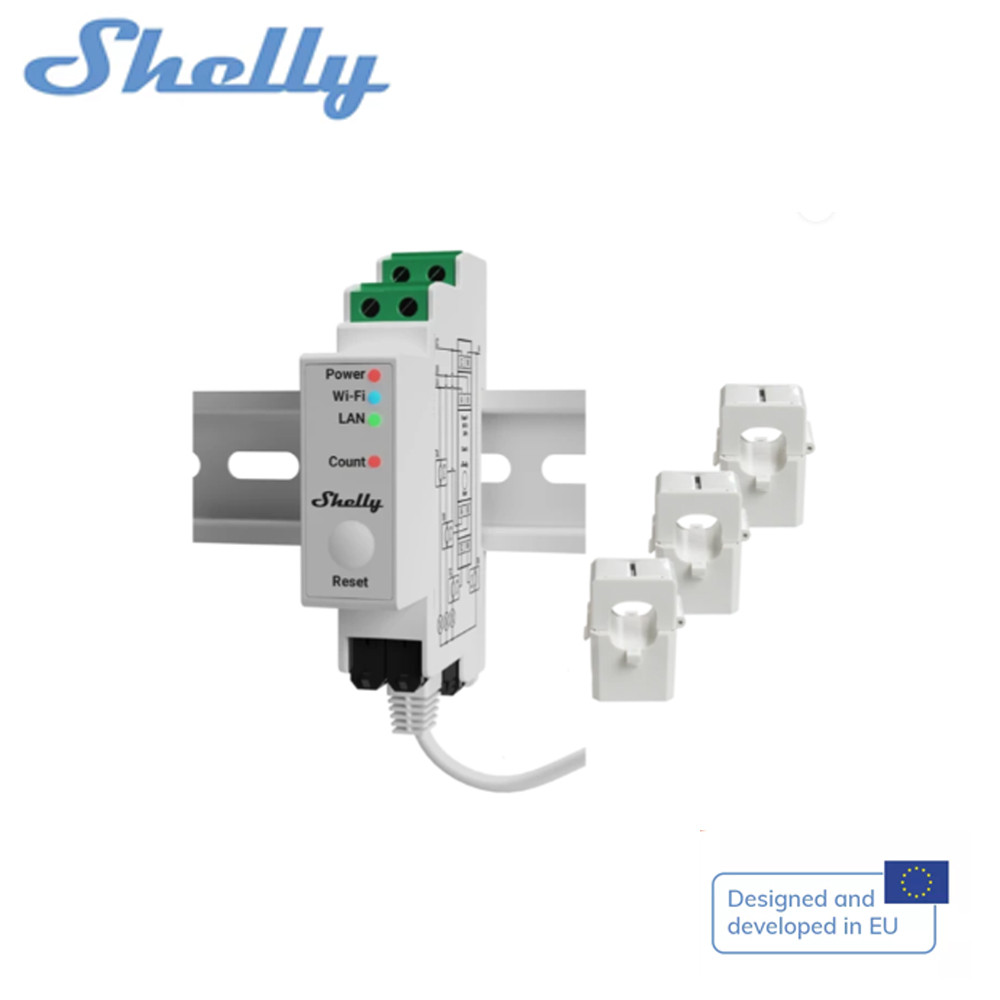 Jual Shelly Pro 3EM DIN Mountable 3 Phase Energy Meter Photovoltaic ...