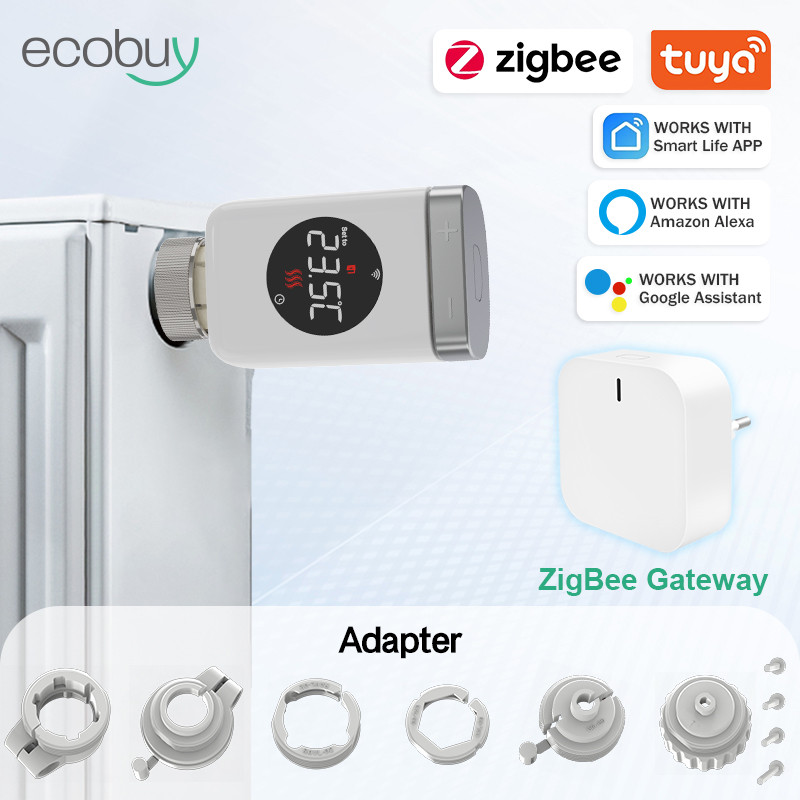 Jual Tuya Zigbee Smart Home Thermostat Radiator Valve Actuator Smart Trv Thermostatic Valve ...