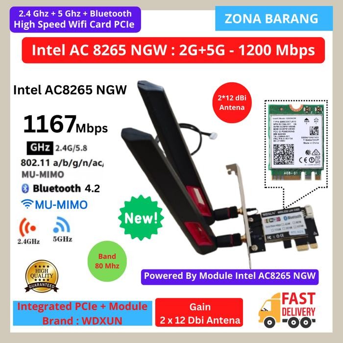 Jual High Speed Wifi Card Pcie Dual Band Ax210 Ac9260 Ac7265 Ac8265 ...