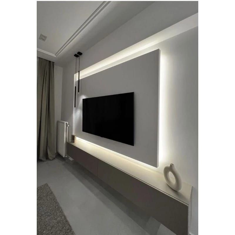 Jual Backdrop tv 65 inc lengkap dengan lampu LED ukuran 170cm x 100cm ...