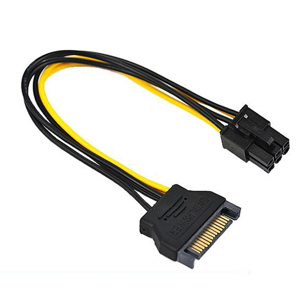 Jual 20cm SATA 15 Pin Male to ATX 6 Pin PCI-Express PCI-E Graphics Card ...