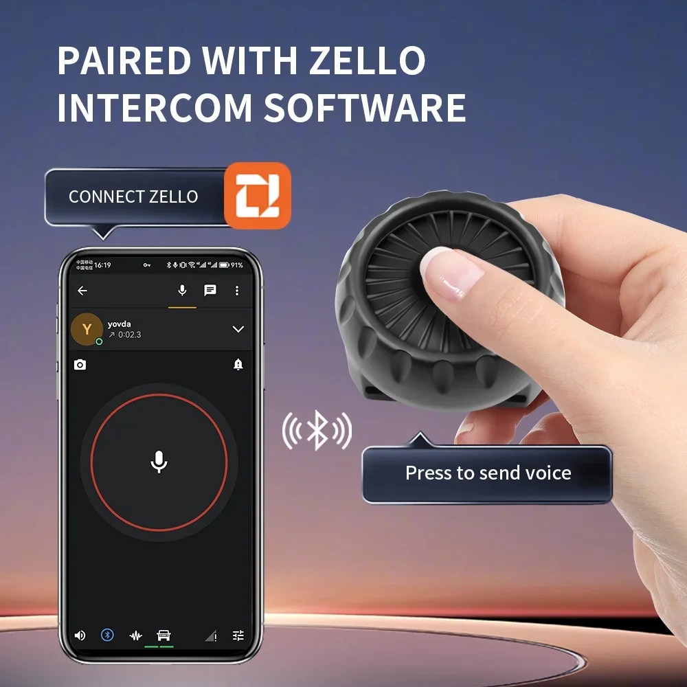 Jual Bluetooth PTT Walkie Talkie Control Button for ZELLO Wireless ...