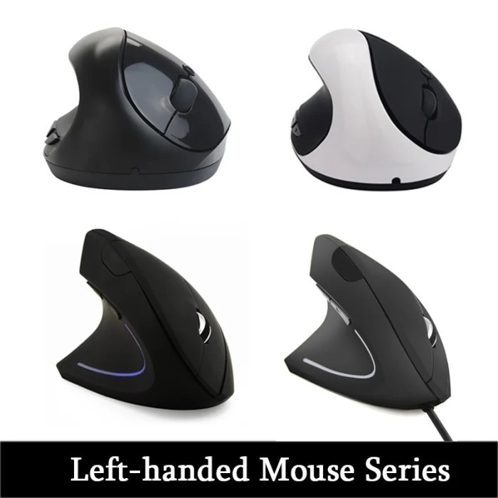 Jual Left Hand Vertical Mouse Ergonomic Wireless Mouse 1600 DPI Gaming ...