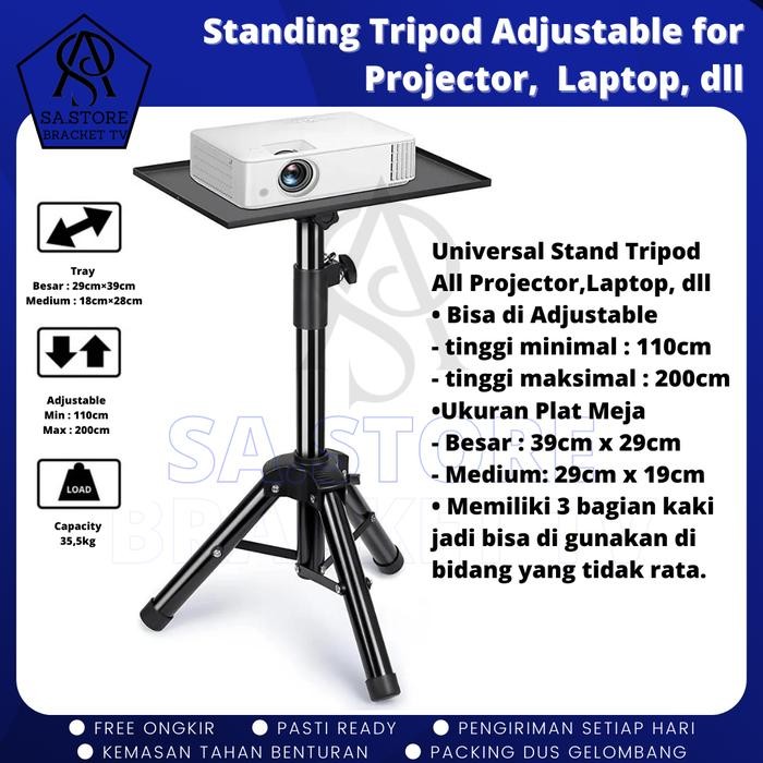 Jual Standing Tripod Projector infokus Universal Stand Meja Proyektor ...