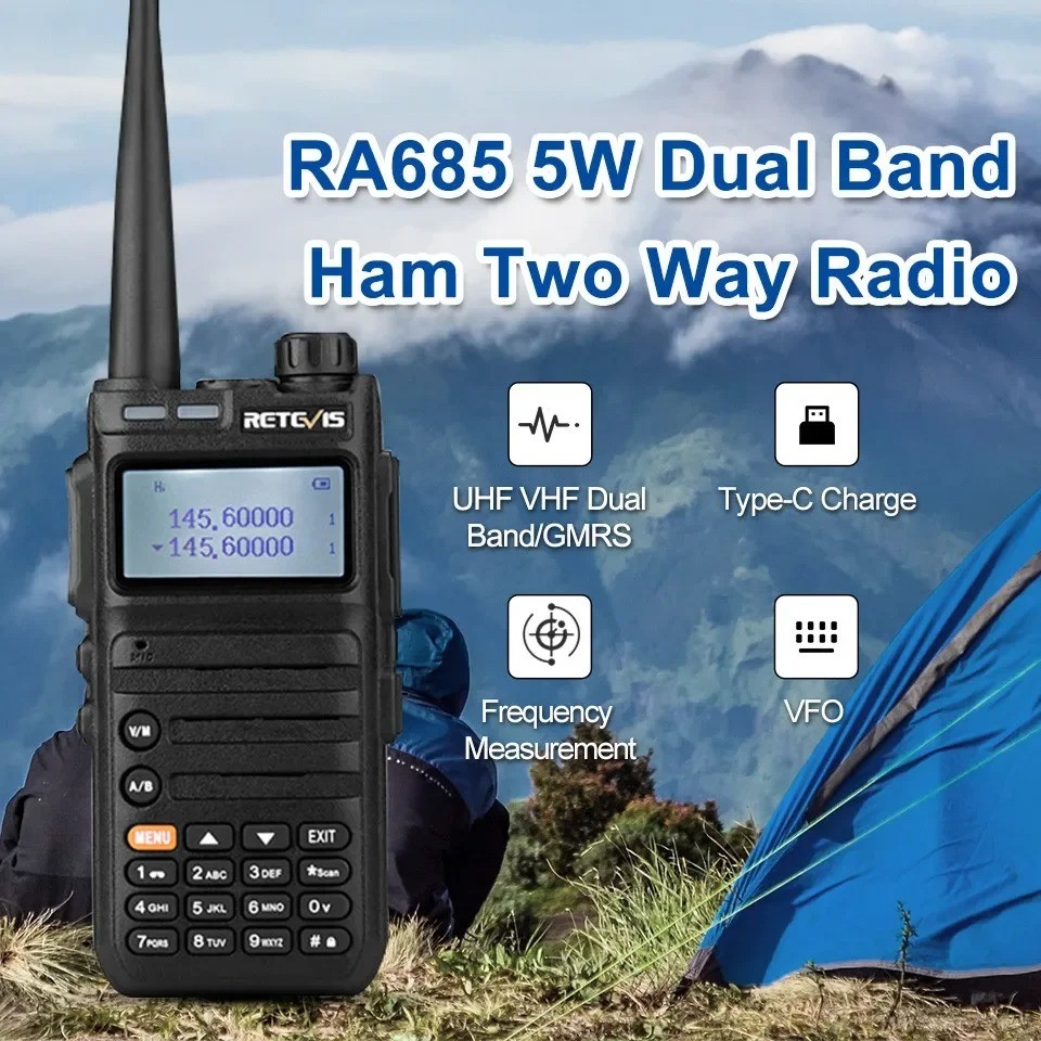 Jual RETEVIS Walkie Talkie Two Way Radio Dual Band 128 Channel 1800mAh ...