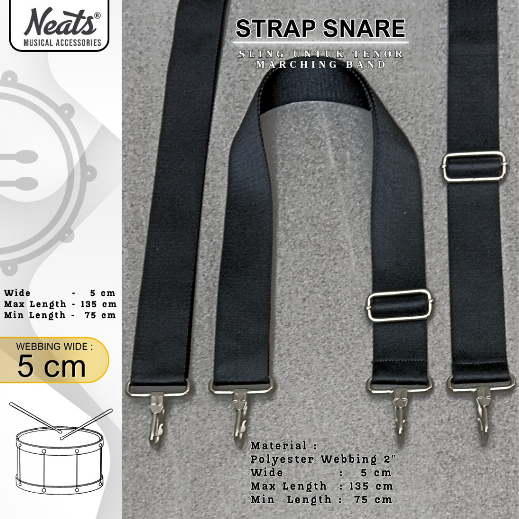 Jual Sling Sabuk Tenor / Strap Snare / Sling Tenor Marching Pengait ...