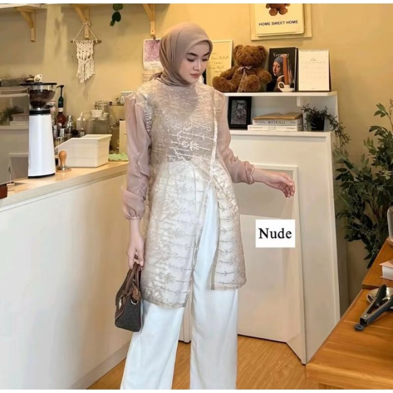 Jual Zize Tunik Outer Silang Brokat Etnik Outer Brukat Kondangan Baju ...