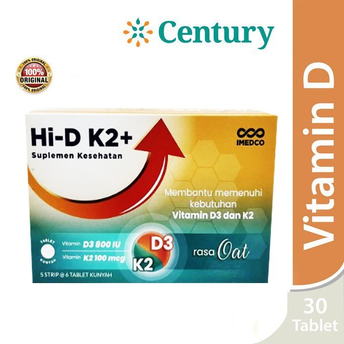 Jual Hi-D K2+ Isi 30 Tablet Kunyah / Vitamin D3 / Vitamin K2 | Shopee ...