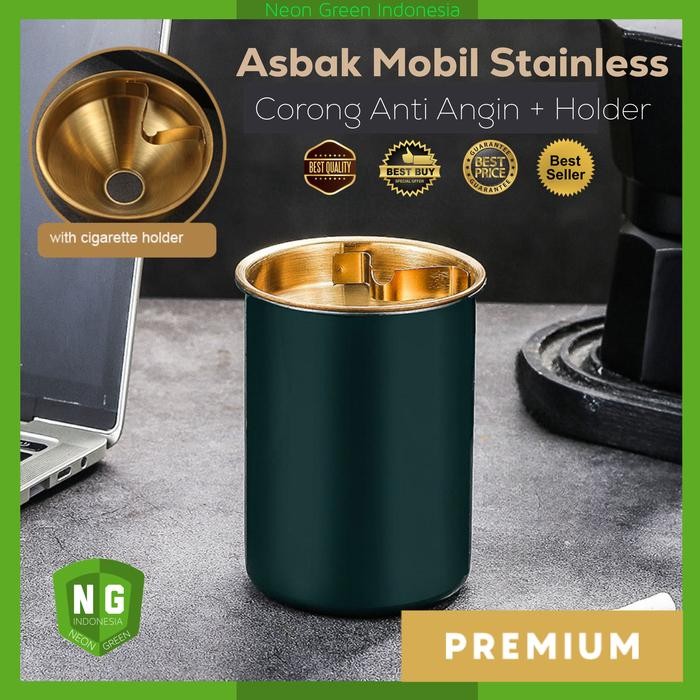 Jual ASBAK MOBIL AESTHETIC Anti Angin Corong Portable Stainless Steel ...