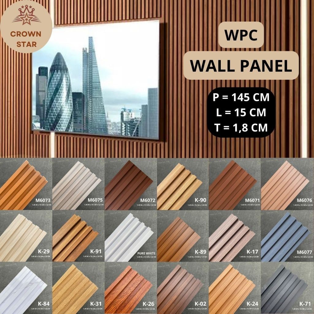 Jual Crown Star - Wpc Panel 3D 145 cm x 15 cm x 18 mm Premium Wood Panel Dinding Fluted Panel ...