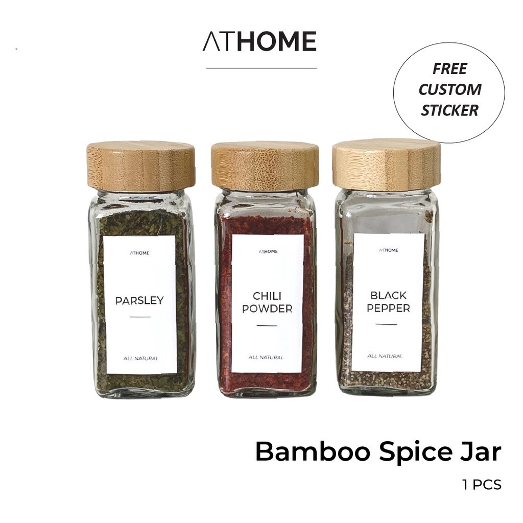 Jual Ready Athome Bamboo Spice Jar 120Ml / Tempat Botol Bumbu Dapur ...