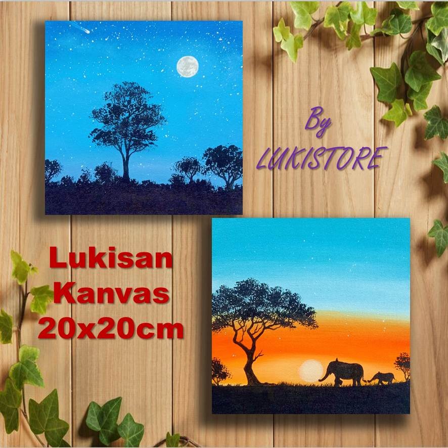 Jual Lukisan Kanvas Canvas Ukuran 20x20cm Aneka Motif Pemandangan ...