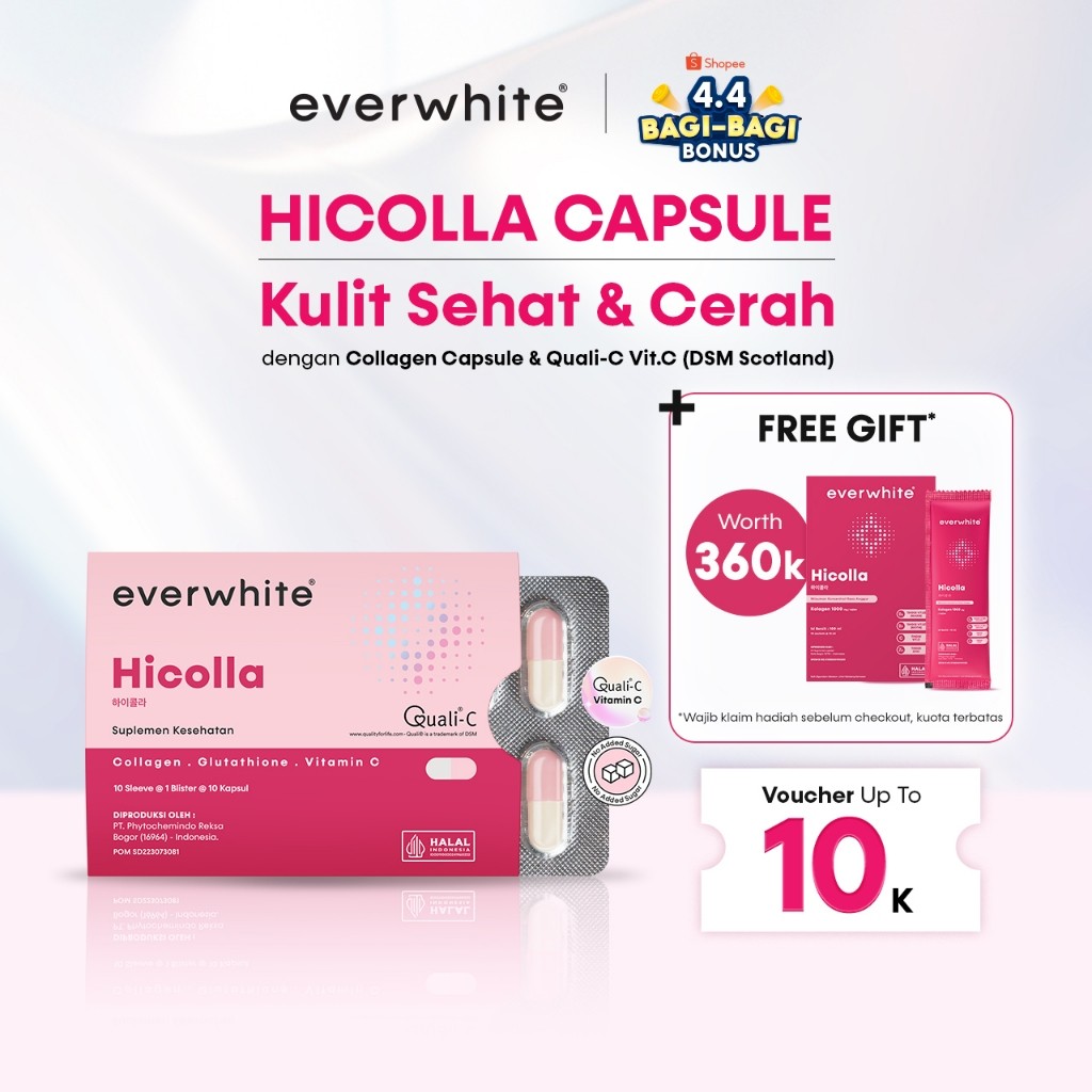 Jual EVERWHITE HICOLLA KAPSUL MINUMAN KOLAGEN PENCERAH KULIT - COLLAGEN DRINK | Shopee Indonesia
