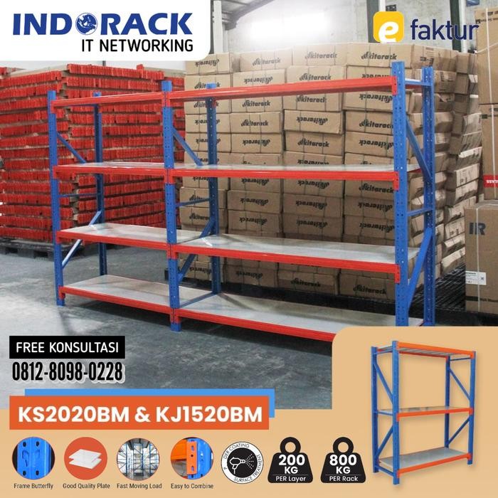 Jual Rak Gudang Light Duty 4 Level / Susun, Tinggi 2 Meter, Rack ...