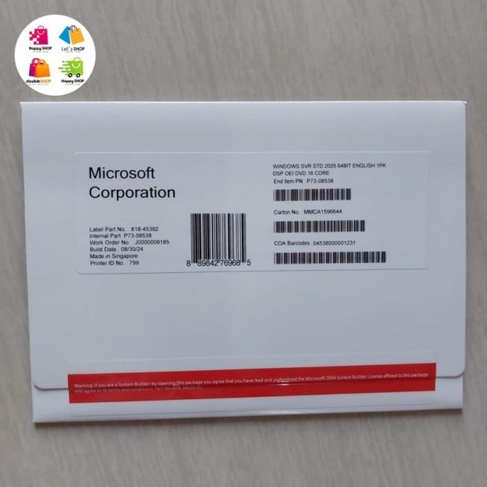 Jual Windows Server 2025 Standard 64bit 16 core english 1PK DSP OEM ...