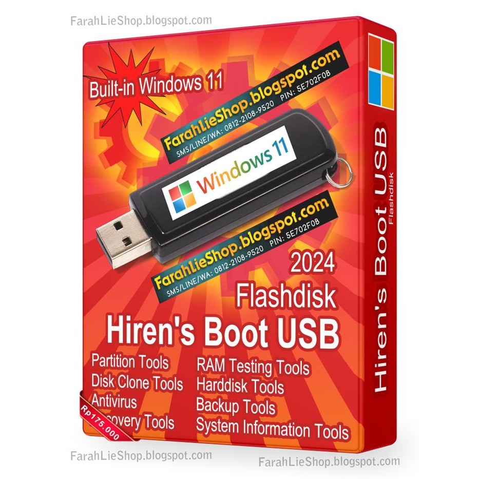 Jual Hiren's Boot 2024 USB Flashdisk Built-in Windows 11 | Shopee Indonesia