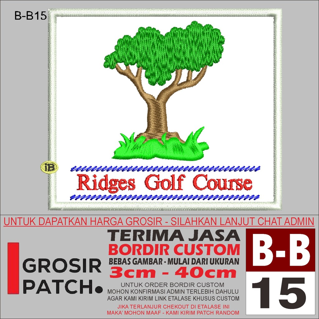 Jual MB PATCH BORDIR B-B15 LOGO RIDGES GOLF COURSE AKSESORIS/EMBROIDERY ...