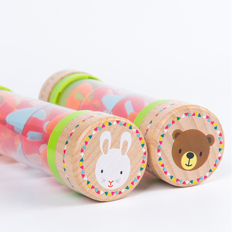 Jual Montessori Baby Rain Stick Rainbow Hourglass Rain Music Rattle ...
