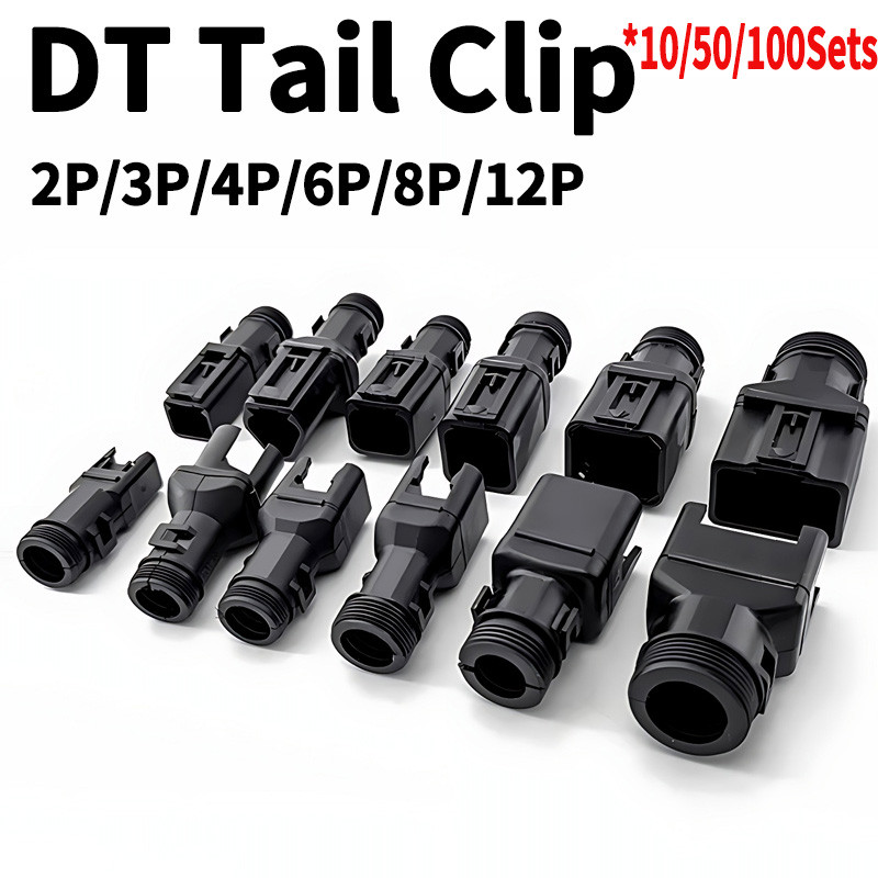 Jual 10/50Sets 2-12P Male Female DT Connector Tail Clip Set with Fixed ...