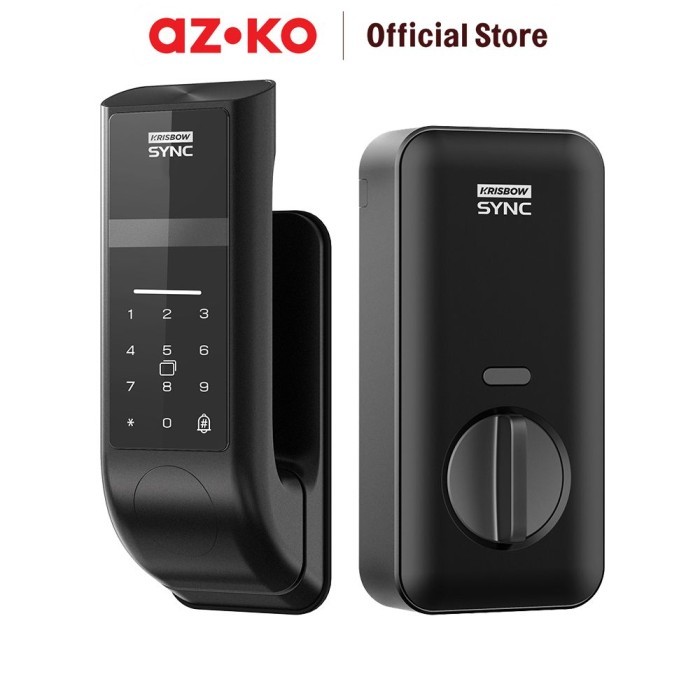 Jual AZKO Krisbow Sync Smart Alpha Digital Door Lock Deadbolt - Hitam ...