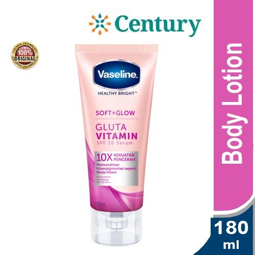 Jual VASELINE HEALTHY BRIGHT SOFT+GLOW GLUTA VITAMIN SPF 20 SERUM 180ML ...