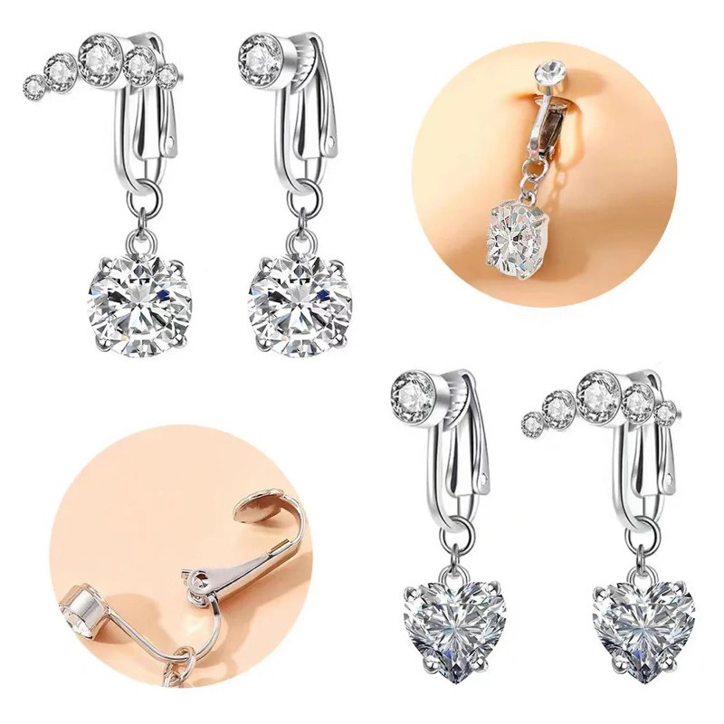Jual Anting pusar jepit tanpa tindik clip fake, piercing earing belly ...