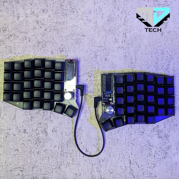 Jual Rakit Prebuilt Sofle RGB V2.1 Ergo Split Mechanical Keyboard VIA Knob | Shopee Indonesia