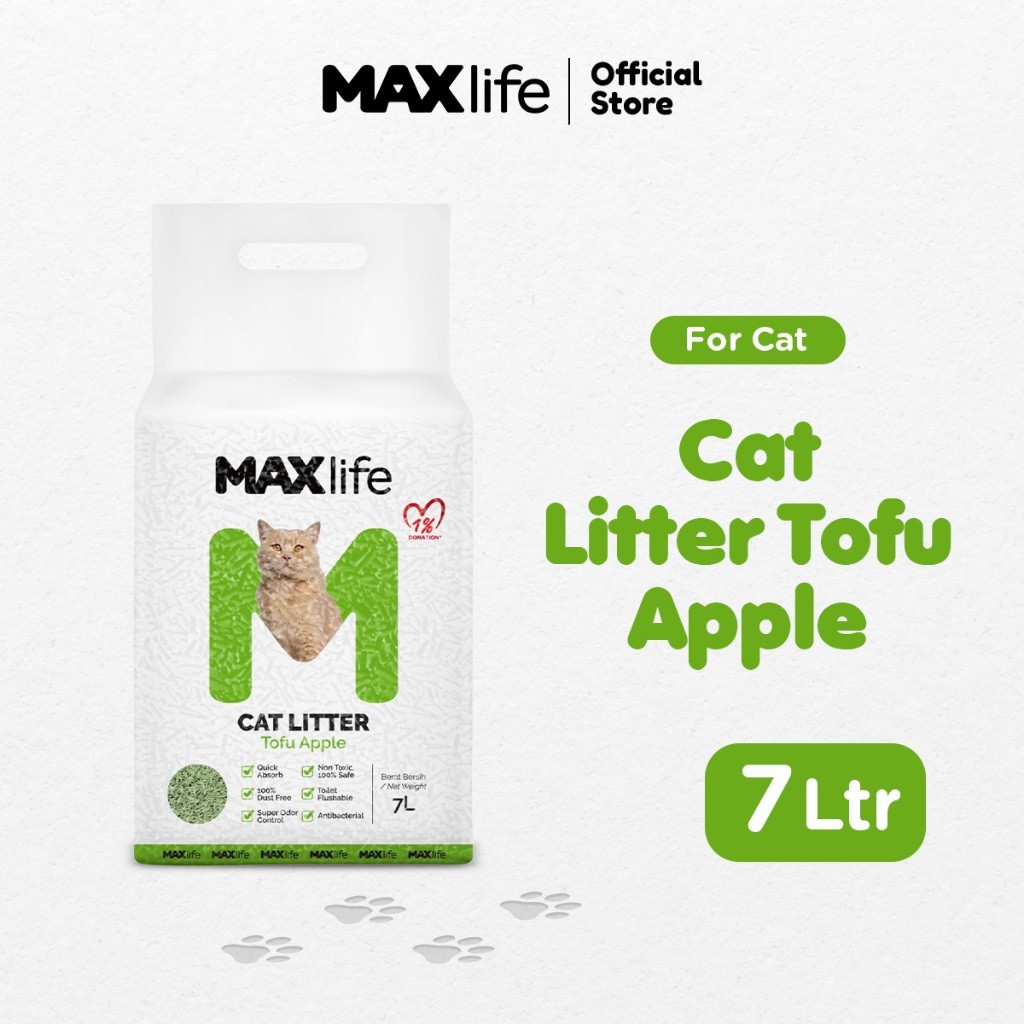 Jual NEW PRODUCT MAXLIFE CAT LITTER TOFU APPLE 7L PAWFECT STORE ...