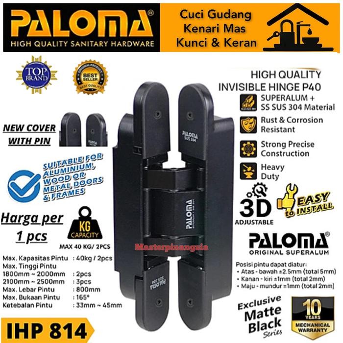 Jual PALOMA IHP 814 Invisible Hinge Engsel Pintu Tanam 40Kg per Pair ...