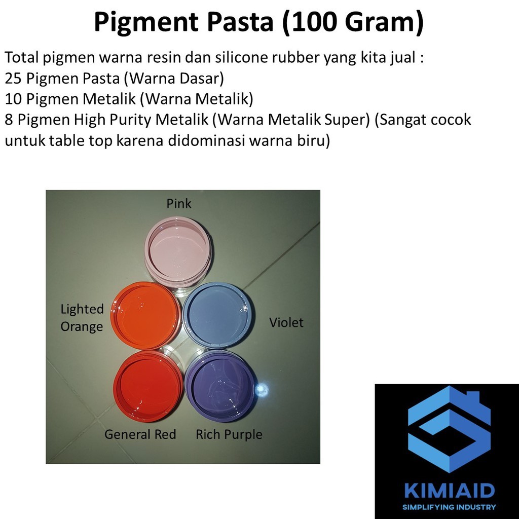 Jual Pigmen Resin 100 Gr - Pewarna Resin - Cat Epoxy Resin Bening ...
