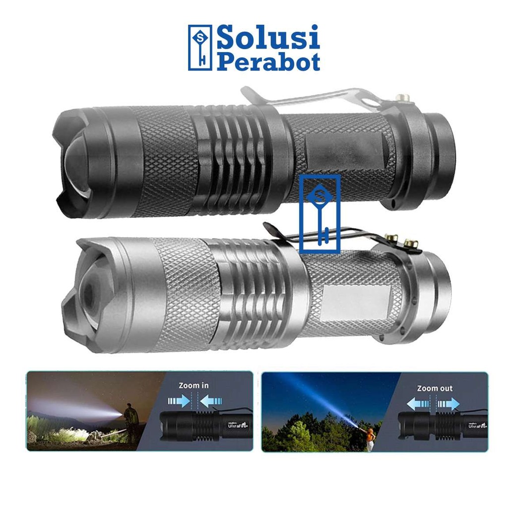 Jual Senter Police Pocketman Mini LED Cree Q5 3 Mode Cahaya E074x SP ...