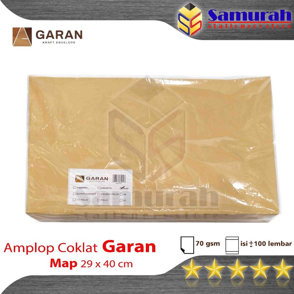 Jual Amplop Kertas Coklat GARAN Ukuran Map 29 x 40 cm / Amplop Dokumen ...