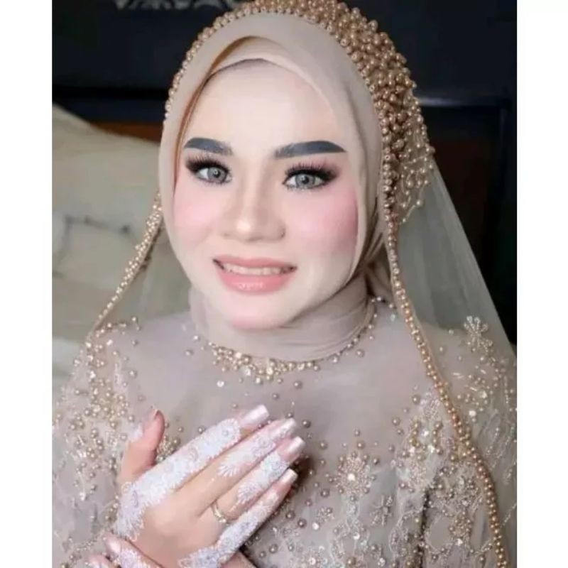 Jual slayer pengantin mutiara TABUR/MAWUR/slayer akad nikah/hijab ...