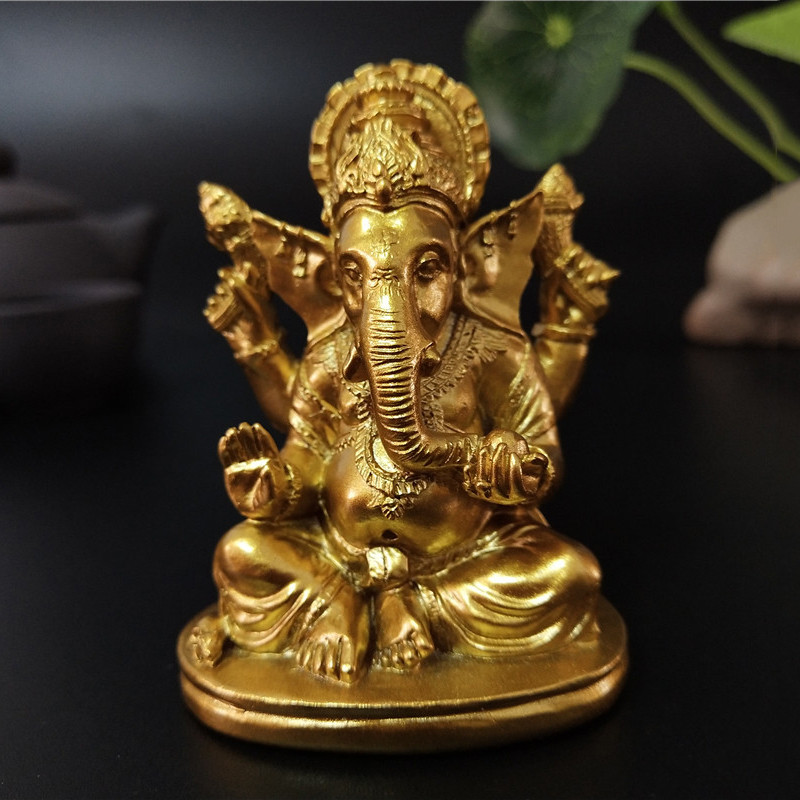 Jual Patung Buddha Ganesha Emas Dekorasi Taman Rumah Resin Patung ...