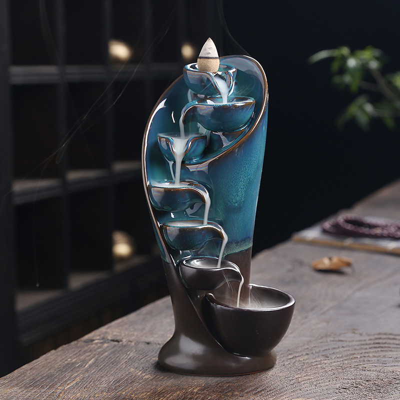 Jual 1 Buah, Pembakar Dupa Air Terjun Desain Obor Buatan Tangan Tempat ...