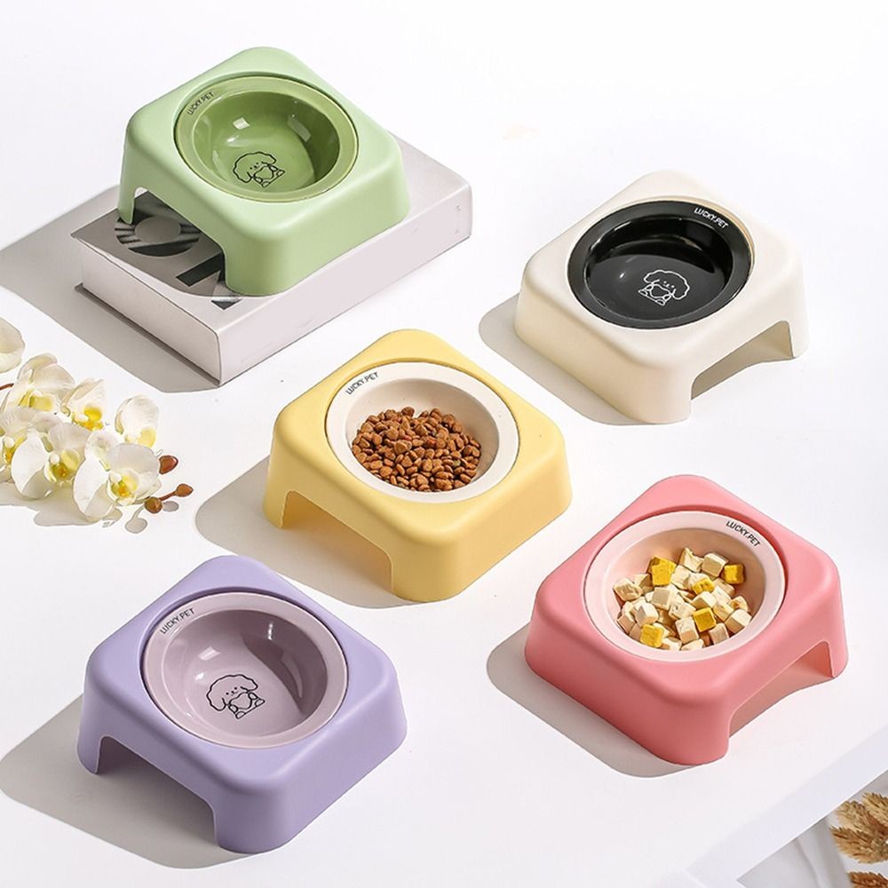 Jual Ceramic Puppy Neck Guard Bowl Anti Overturning Stress-Free Cat Food Water Bowl Protection ...